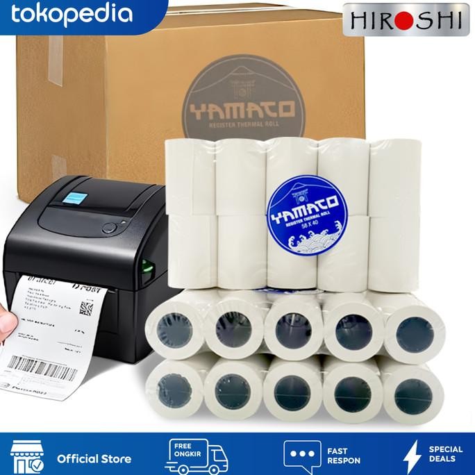 Jual Paket 1 Dus Kertas Thermal Paper Roll 58 X 40 Isi 100 Roll ...