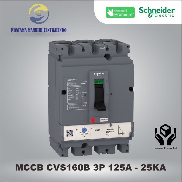 Jual Mccb 3P 125A Cvs160B Schneider 3 Phase 125 Ampere - 25Ka Lv516302 | Shopee Indonesia