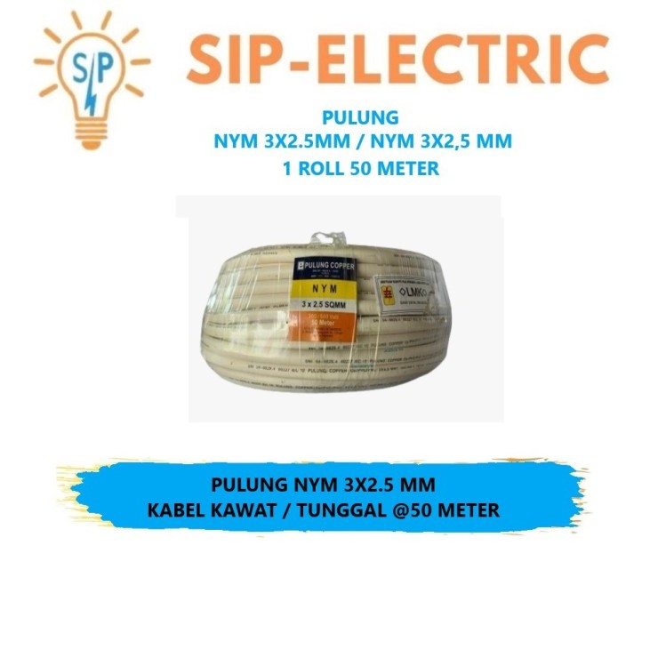 Jual Kabel Pulung Nym 3X2.5Mm Putih Sni 3X2,5Mm 1Roll 50Meter 50M Murah ...