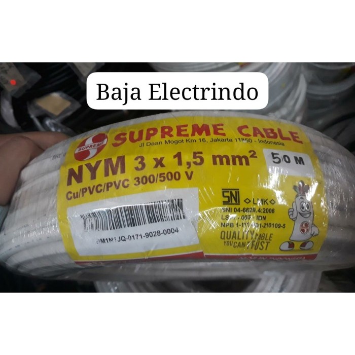 Jual Kabel Nym 3X1,5Mm Supreme @ 50M Nym 3X1,5 3X1.5 Mm 50 Meter | Shopee Indonesia