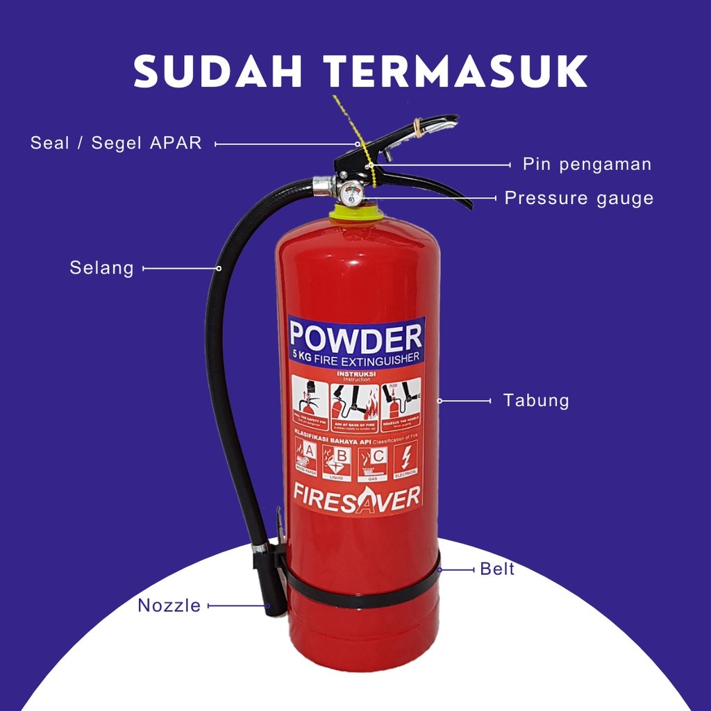 Jual Tahan Lama Apar 5Kg Abc Dry Powder / Alat Pemadam Api Ringan / Fire Extinguisher | Shopee ...