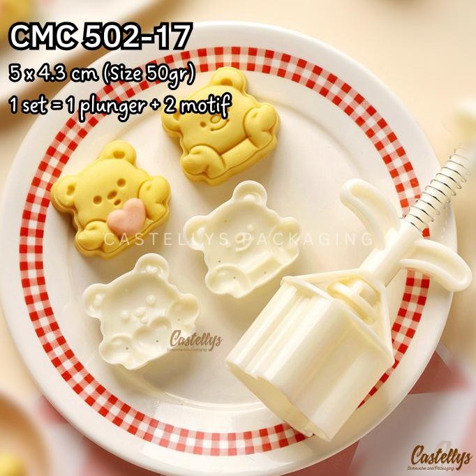 Jual ,,,,,,,] Cetakan Mooncake 50gr CMC502-17 Teddy Bear Beruang Pia ...