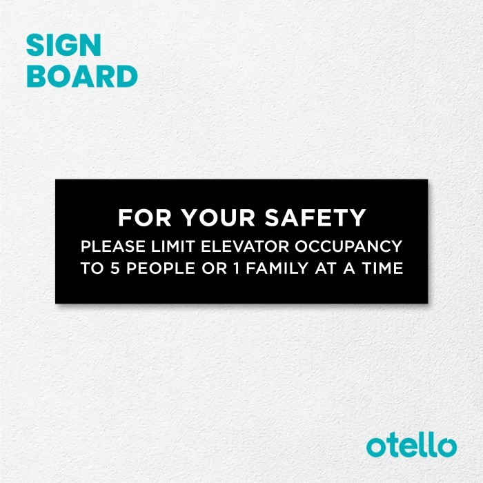 Jual For Your Safety Limit Elevator Occupancy Signage Label Akrilik ...