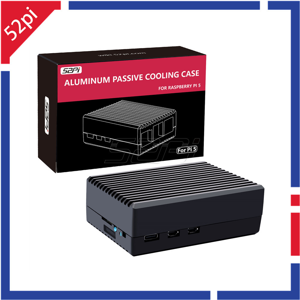 Jual Baru 52Pi Raspberry Pi 5 Case Black Aluminum Alloy Metal Passive ...