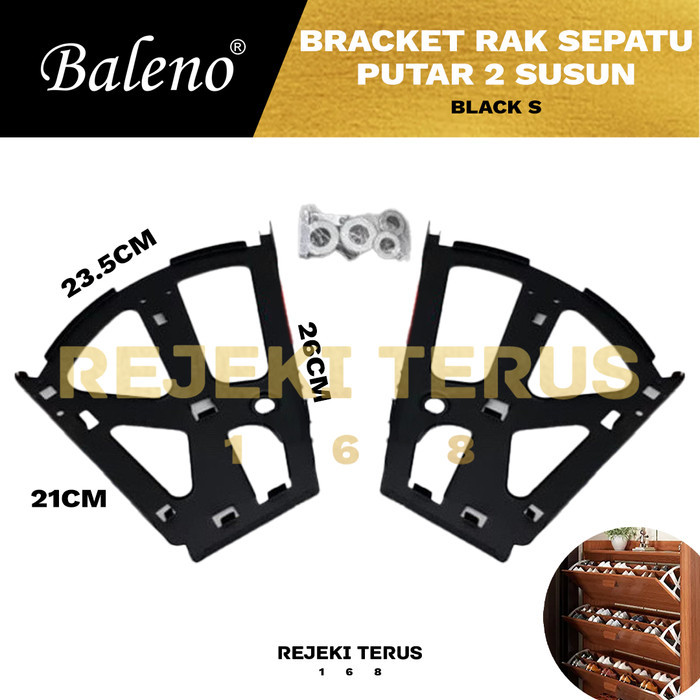 Jual Bracket Rak Sepatu Putar 2 Susun HITAM BLACK BESI S Engsel Putar ...