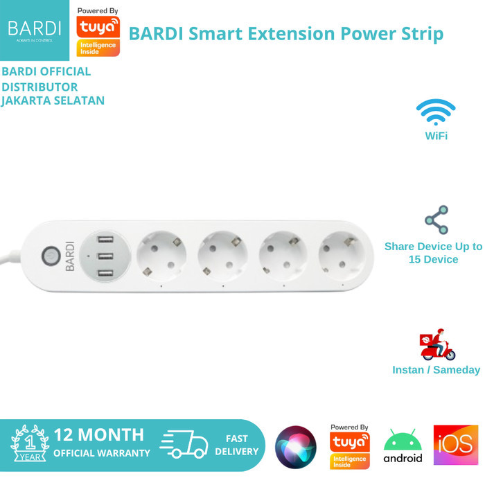 Jual Bardi Smart Power Strip Extension Steker Stop Kontak Socket Plug Wifi | Shopee Indonesia