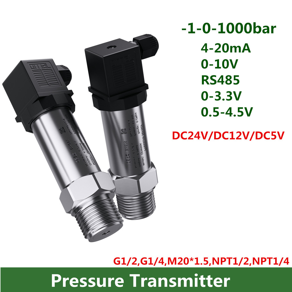 Jual BARU 4-20mA Pressure Transmitter 0-3.3V 10V RS485 Output G1/4" Water Gas Oil Liquid 1bar ...