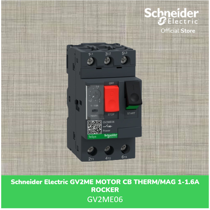Jual Schneider Electric GV2ME MOTOR CB THERM/MAG 1-1.6A ROCKER-GV2ME06 ...