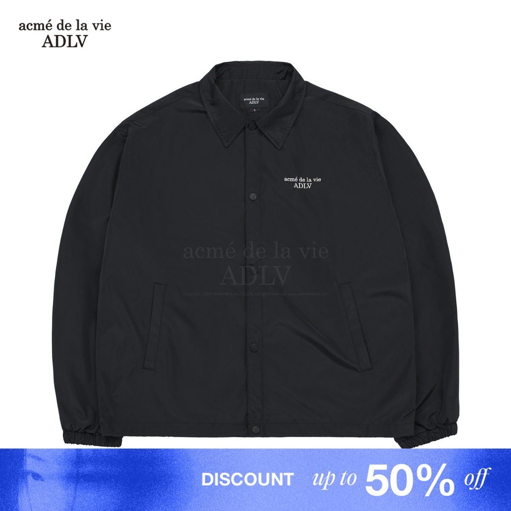 Jual [ADLV] Basic Logo Poly Coach Jacket Black - Jaket Oversized Fit ...