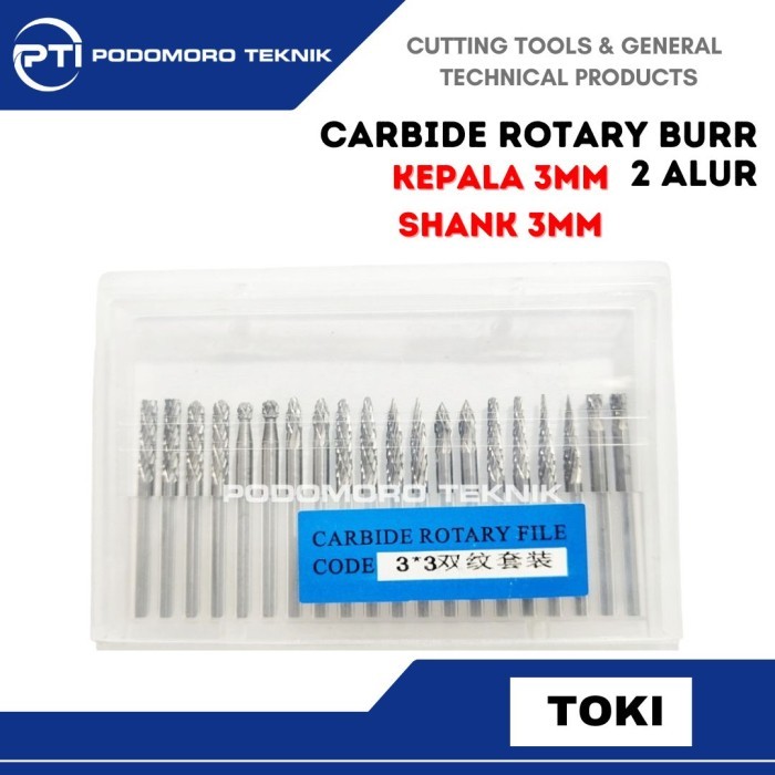 Jual Rotary Burr Set 20 pcs Mata Tuner 3x3 mm Mata Tuner 2 Alur ...