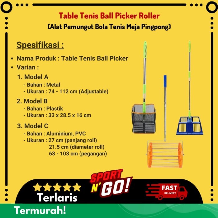 Jual Table Tennis Ball Picker Roller Alat Pemungut Bola Tenis Meja ...