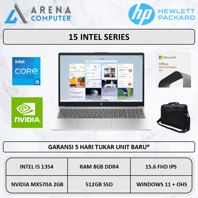 Jual HP 15 Intel i7 1355 MX570A 16GB 512GB W11 OHS 15.6 FHD IPS ...