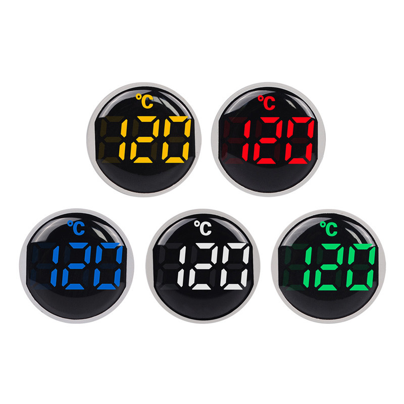 Jual New 22mm Round Small Mini LED Light Display Thermometer Digital ...