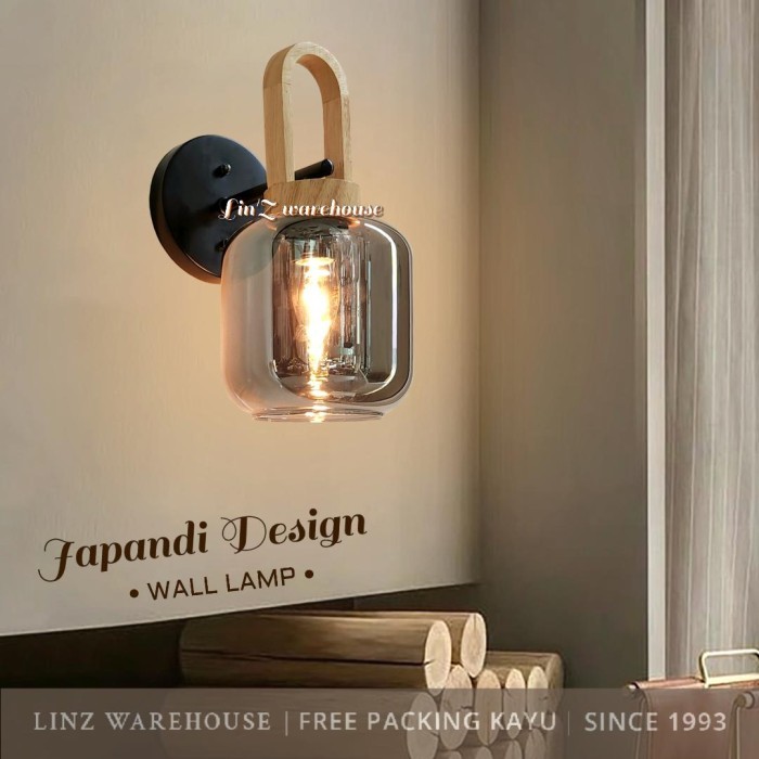 Jual Lampu dinding hias minimalis JAPANDI WOOD STYLE wall lamp | Shopee ...