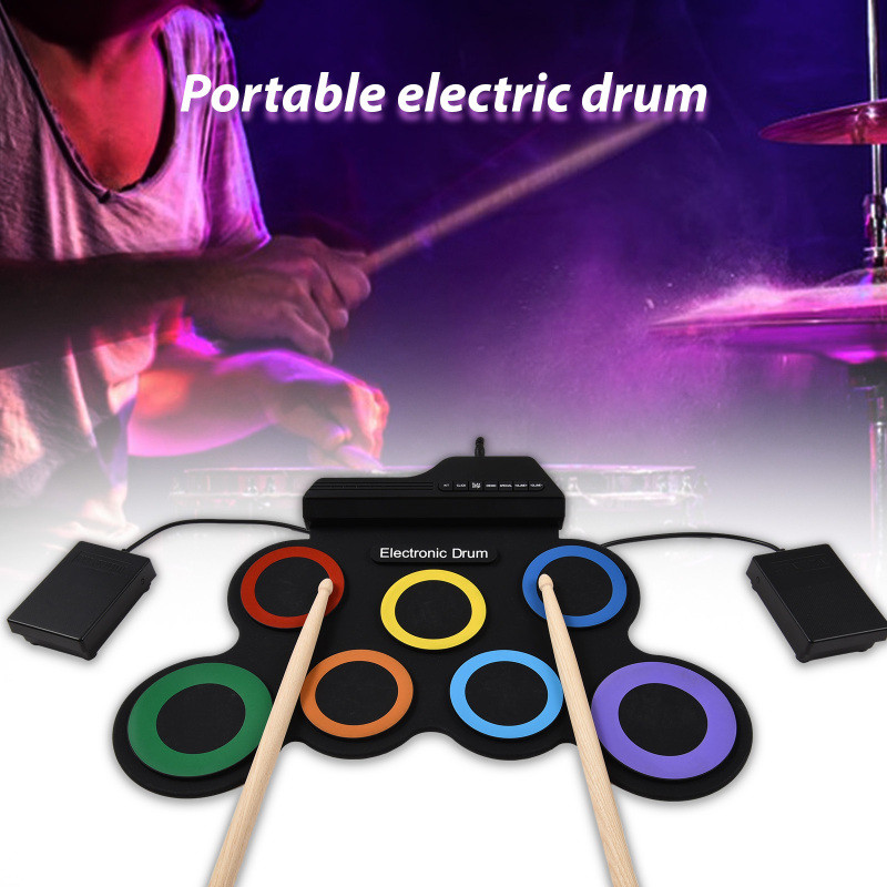 Jual SNK Portable Electric Drum Set Pad Kit 7 Pads with Headphone Jack ...