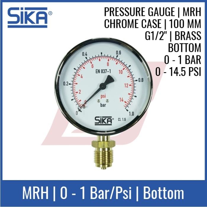 Jual HARGA DISC - SIKA Pressure Gauge MRH 0-1 Bar/Psi | Shopee Indonesia