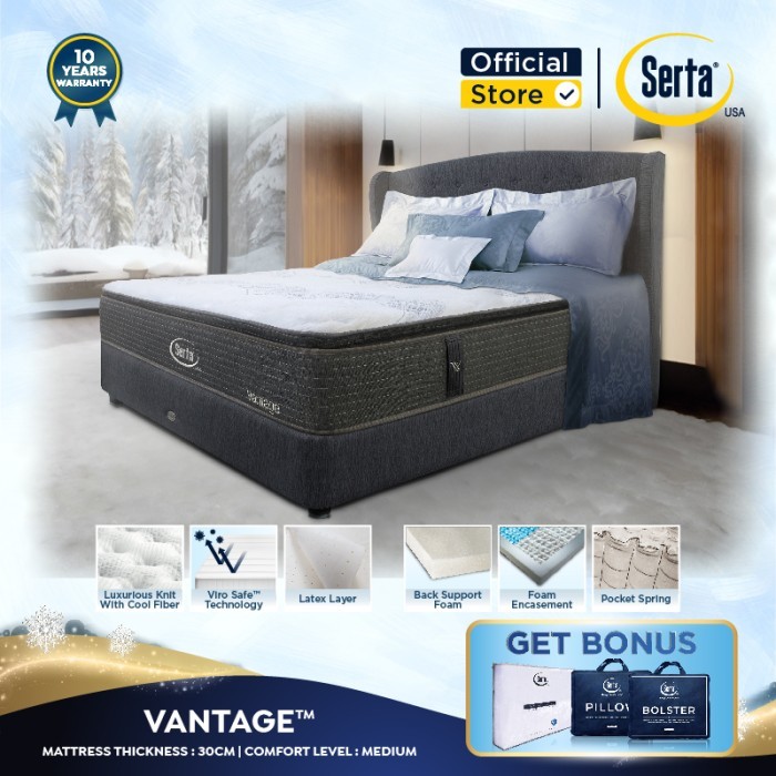 Jual Serta Kasur Spring Bed Vantage with Cooling Technology (Full Set ...