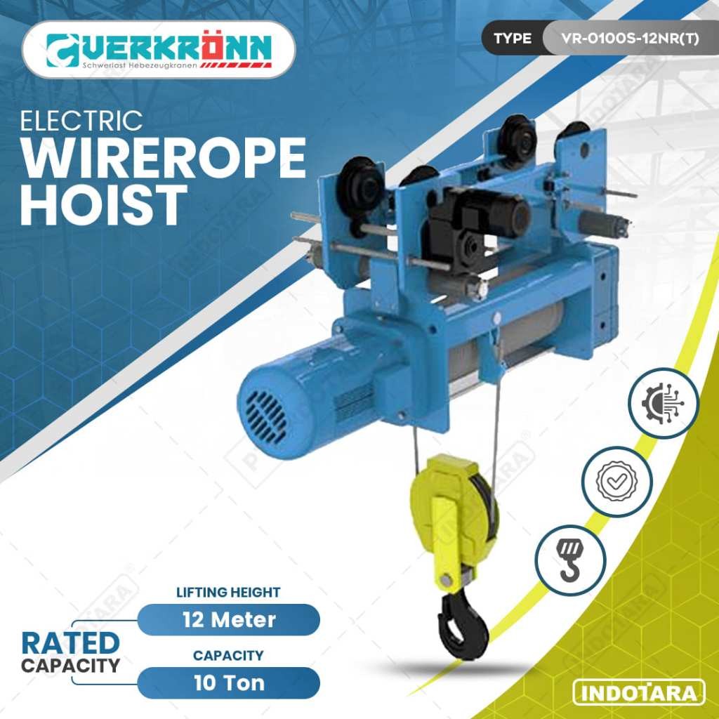 Jual Verkronn Electric Wirerope Hoist Kapasitas 10 Ton 12 Meter - VR ...
