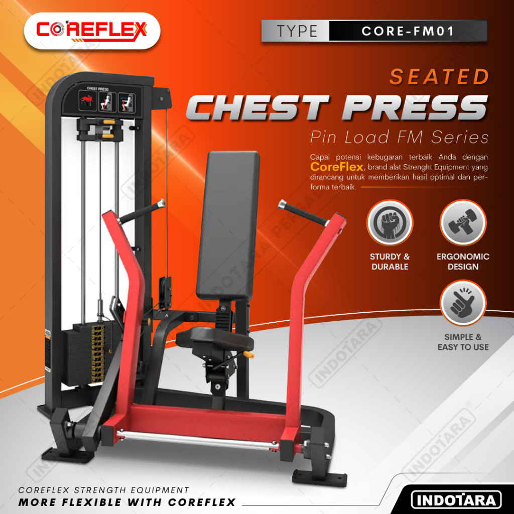 Jual Seated Chest Press CORE-FM01 Alat Fitness Coreflex | Shopee Indonesia