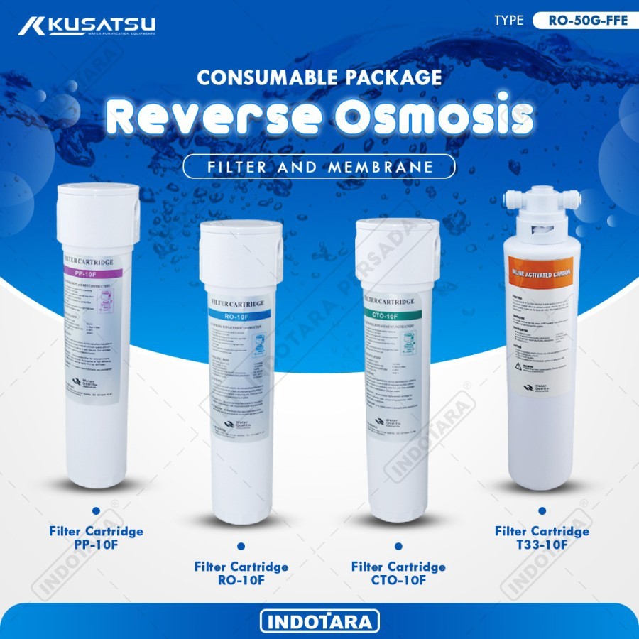 Jual Paket Filter Cartridge Reverse Osmosis Kusatsu - RO 50G FFE ...