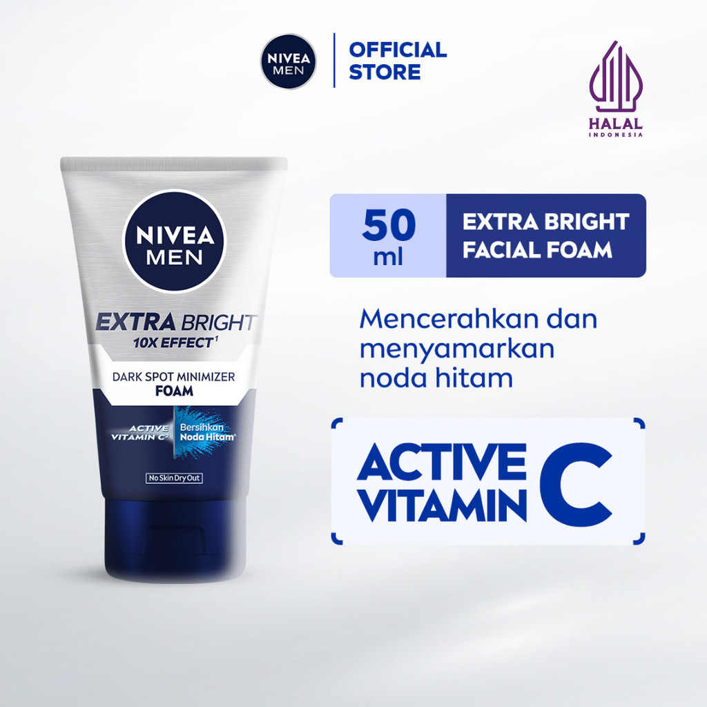 Jual NIVEA MEN Facial Foam Extra Bright Dark Spot Minimizer 50ml ...