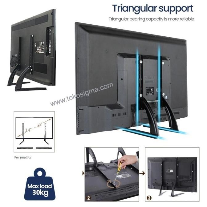 Jual BRACKET TV BERDIRI DI MEJA STAND DESK EV64 LED TV 27 32 37 42 43 ...