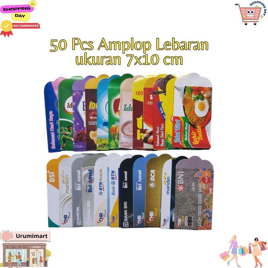 Jual Amplop Lebaran 50 Lembar Angpau Idul Fitri Ukuran 7X11 Cm D Gratis ...