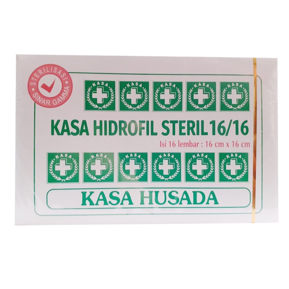 Jual KASA HUSADA Kasa Hidrofil Steril Isi 16 Lembar 16x16cm kassa kain ...