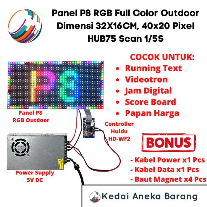 Jual Panel Module Modul LED P8 Running Text SMD RGB Full Color Outdoor ...