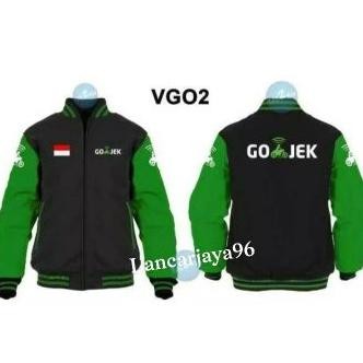 Jual JAKET BOMBER VARSITY HITAM SABLON GO#JEK JAKET MOTOR | Shopee ...