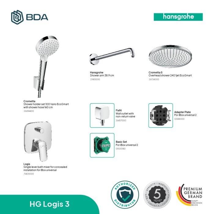 Jual Hansgrohe Shower Kamar Mandi Set Shower Set Tanam Shower Mandi ...