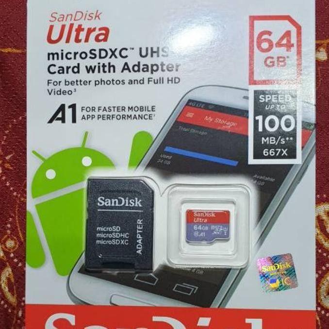 Jual SANDISK ULTRA (CLASS 10) 64 GB (100 MBPS) (MEMORY MICRO SD ADAPTER) | Shopee Indonesia