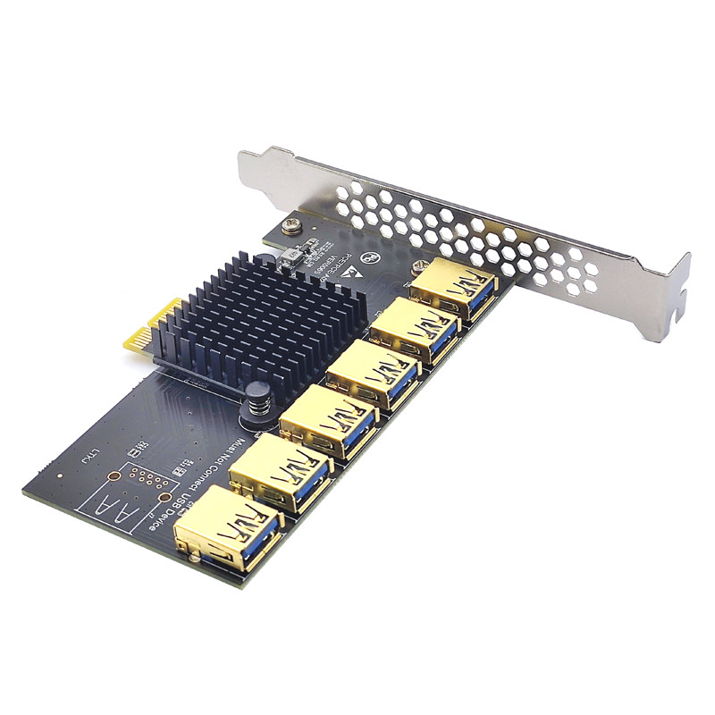 Jual NEPTTUNUS PCIE 1 to 6 Riser Adapter PCIE X1 to 6 USB3.0 5ports USB Multiplier PCI Express ...