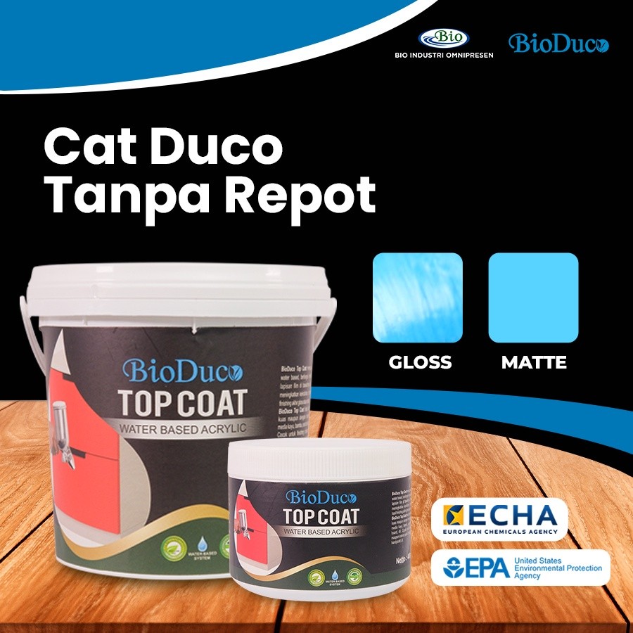 Jual Top Coat Cat Pernis Kayu Waterbased- Bioduco Top Coat Gloss dan ...
