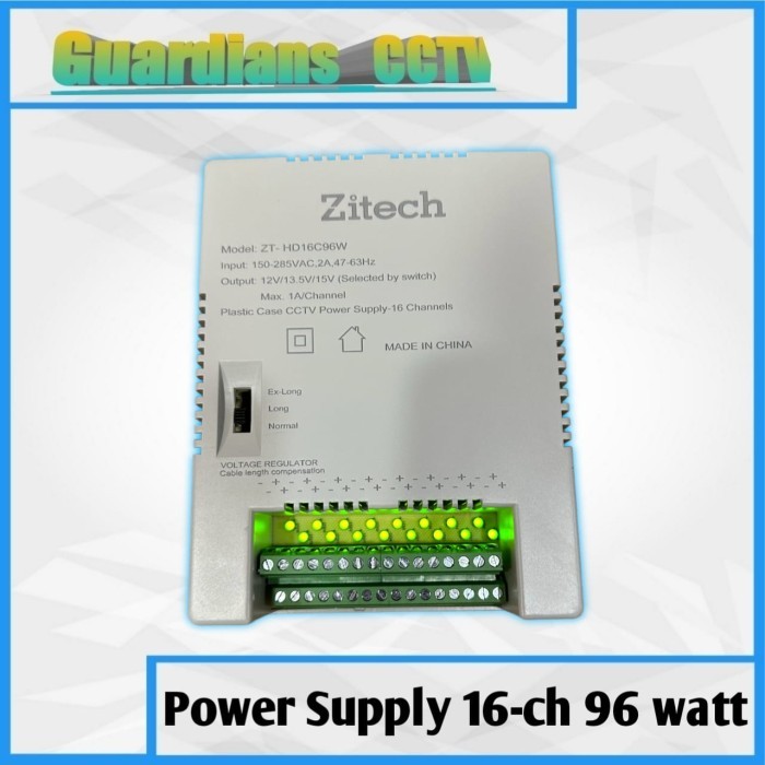 Jual terbaru !!! power supply 16 channel zitech 12v 96 watt adaptor ...