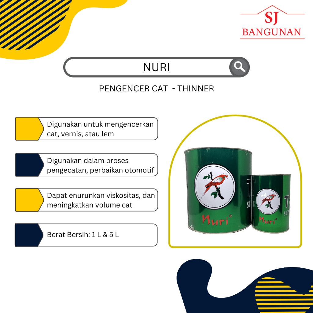 Jual NURI - Pengencer Cat / Thinner - 1 Liter, 5 Liter | Shopee Indonesia
