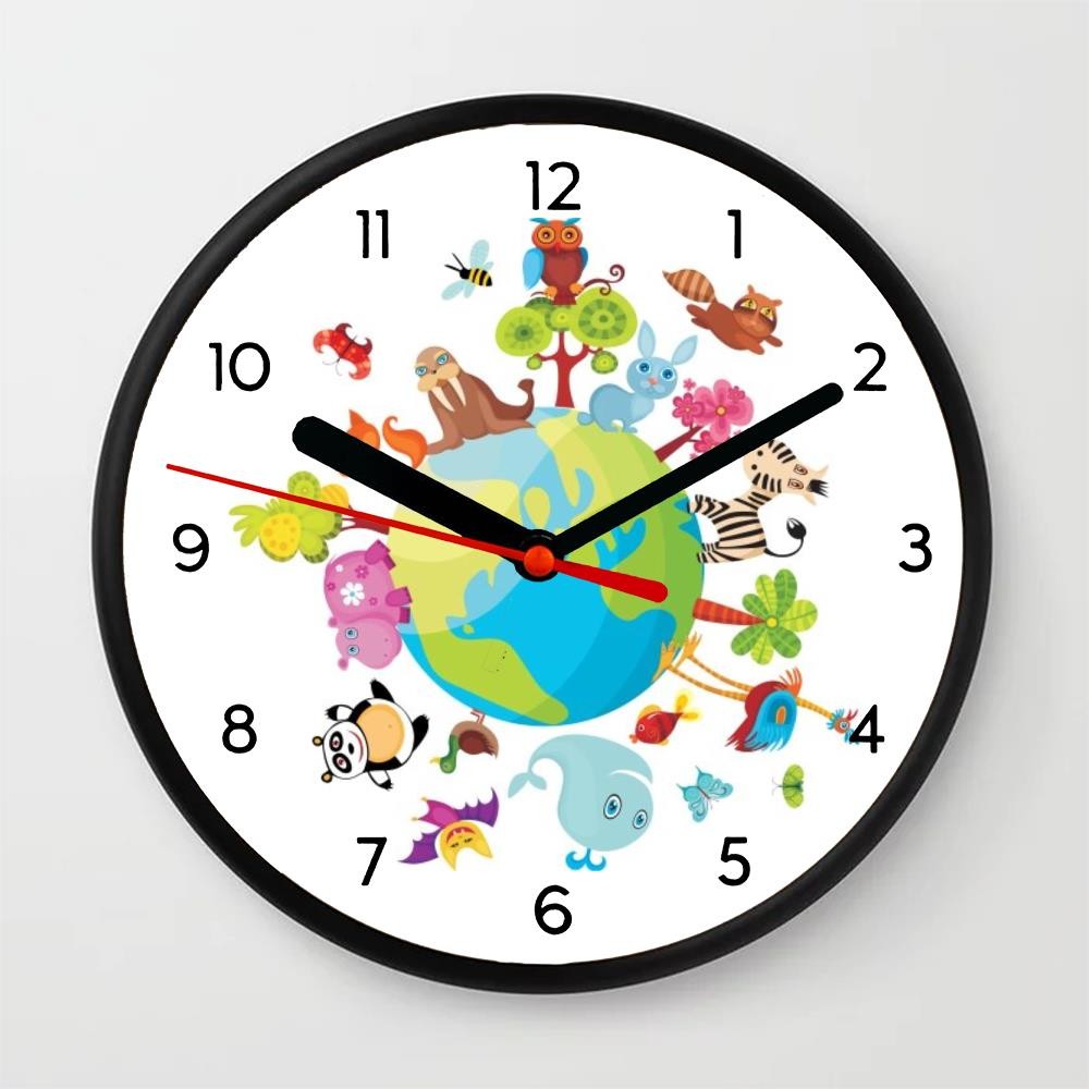 Jual Jam Dinding Kartun bumi planet alam konsep 20 CM | Shopee Indonesia