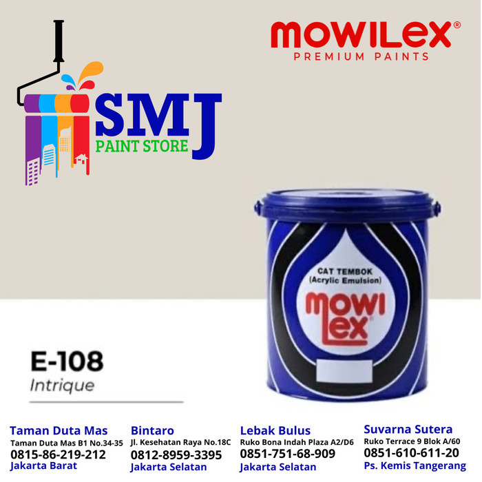 Jual Cat Tembok Interior MOWILEX EMULSION Warna Intrique E108 2,5L | Shopee Indonesia