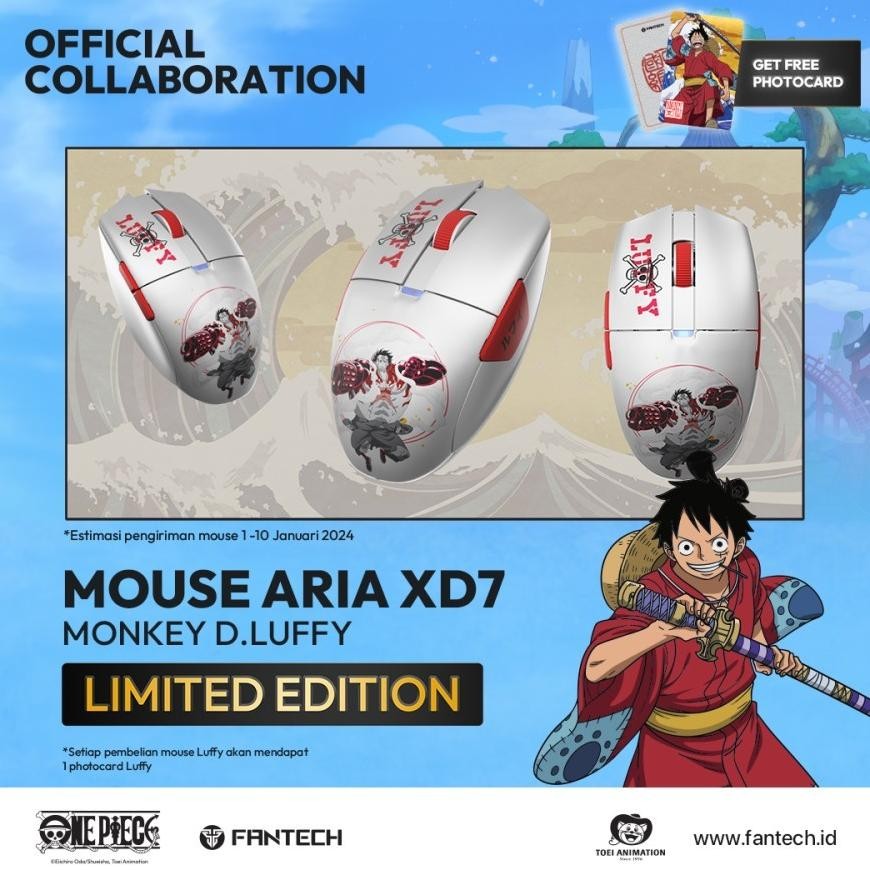 Jual lumi fantech one piece aria xd7 monkey d. luffy mouse wireless gaming | Shopee Indonesia