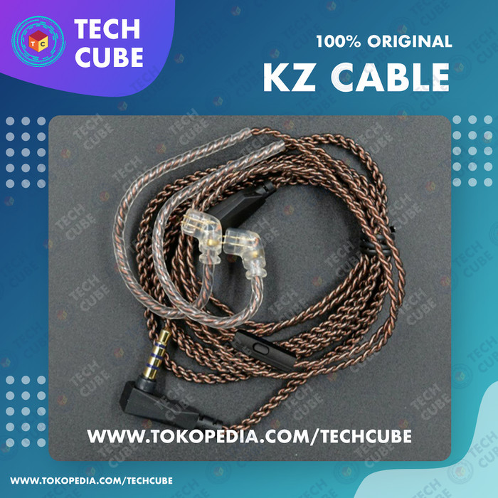 Jual kabel kz cable kz upgrade copper silver braided type c zsn pro mic ...