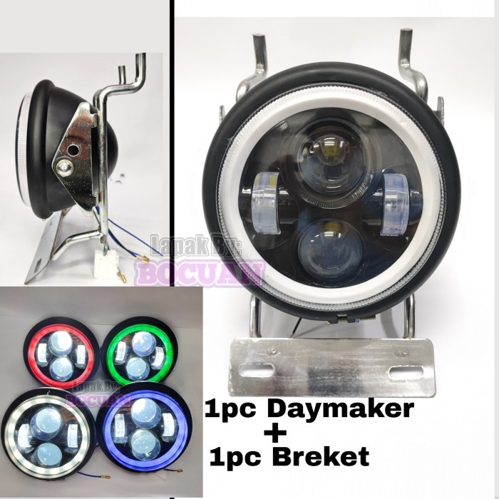Jual lampu daymaker AES replika breket teralis angle eyes | Shopee ...