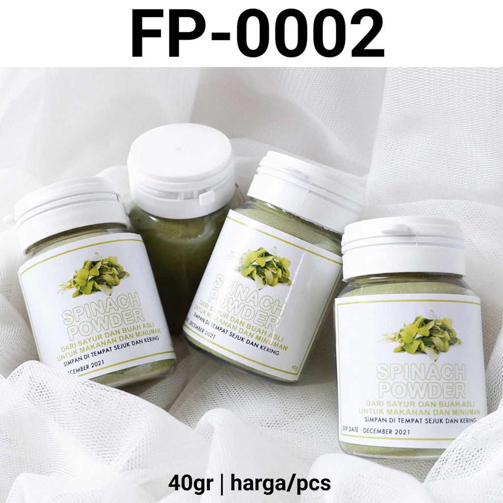 Jual FP-0002 Pewarna perasa makanan alami 40gr bubuk bayam spinach ...