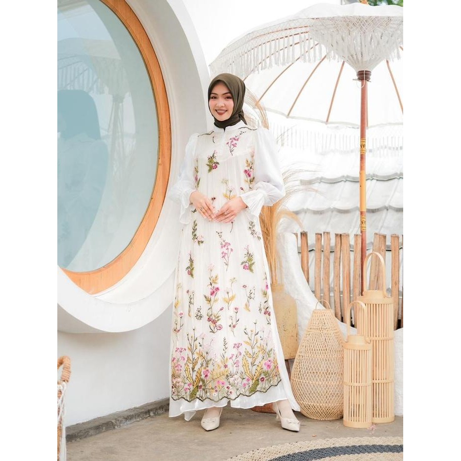 Jual Serayaofficiall-Odelia Mewah Dress Kondangan Muslim Terbaru Berbahan Shimmer Mix Tille ...