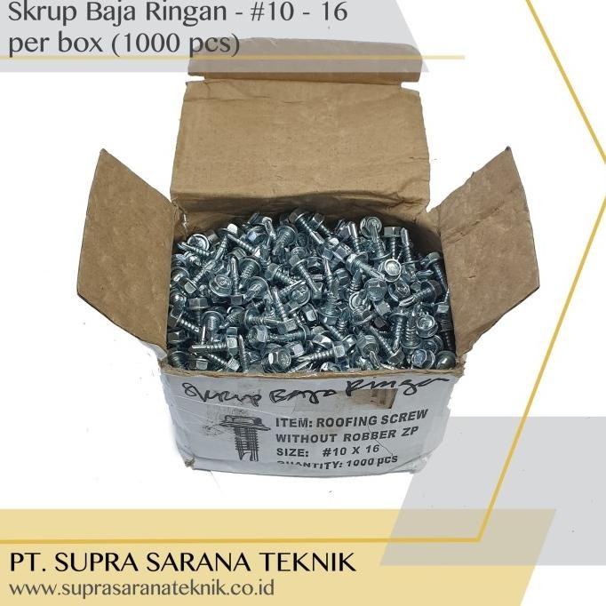 Jual Baut baja ringan 10x16 1Box 1000Pcs Sekrup skrup Reng Galvalum ...