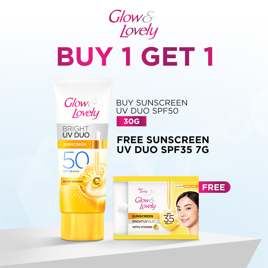 Jual [ULTIMATE SUN SHIELD TERBATAS] Beli Glow & Lovely Sunscreen Wajah ...