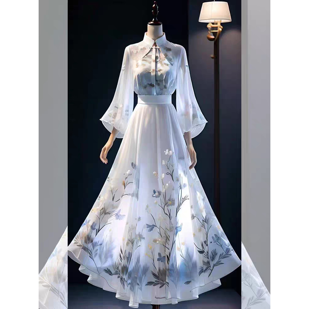 Jual Set Wanita Hanfu Gaya Cina Baru/Atasan Kemeja Gaya Baru Elemen ...