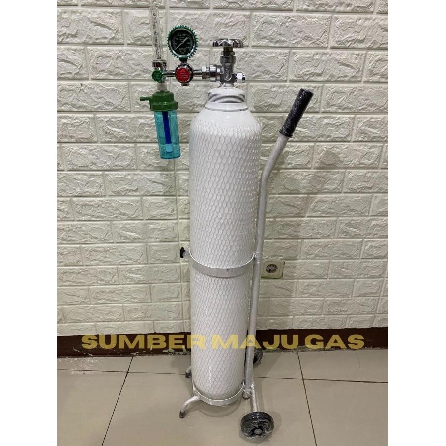 Jual Tabung Oksigen 2M3 Lengkap Siap Pakai (+Regulator+Troli+Isi) | Shopee Indonesia
