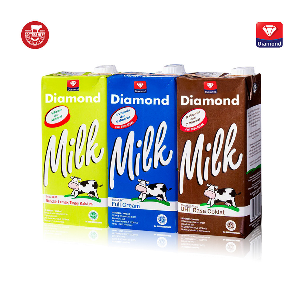 Jual DIAMOND UHT Fresh Milk, Susu UHT 1000ml - Brothermeatshop | Shopee ...