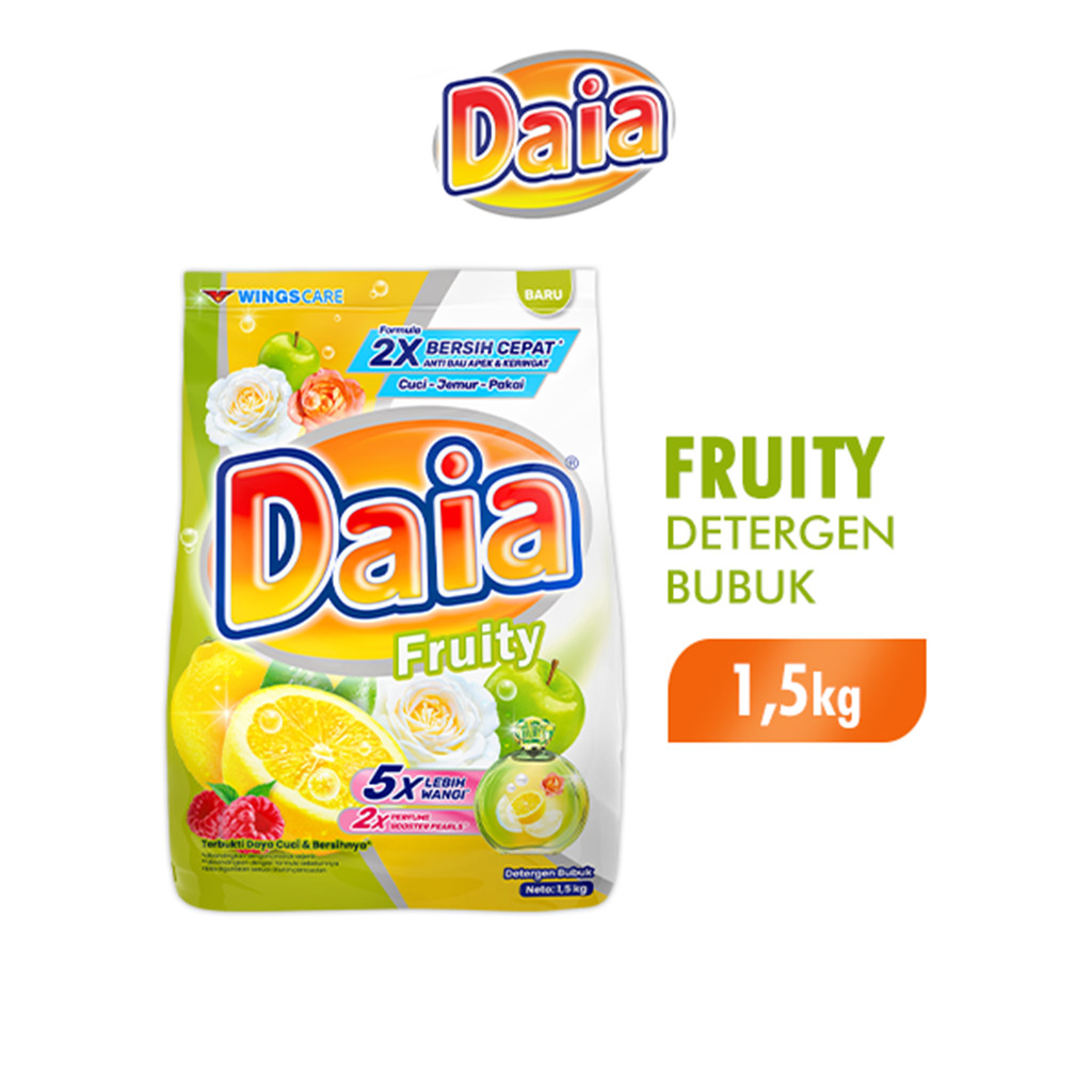 Jual Daia Detergen Bubuk Fruity 1,5 kg | Shopee Indonesia