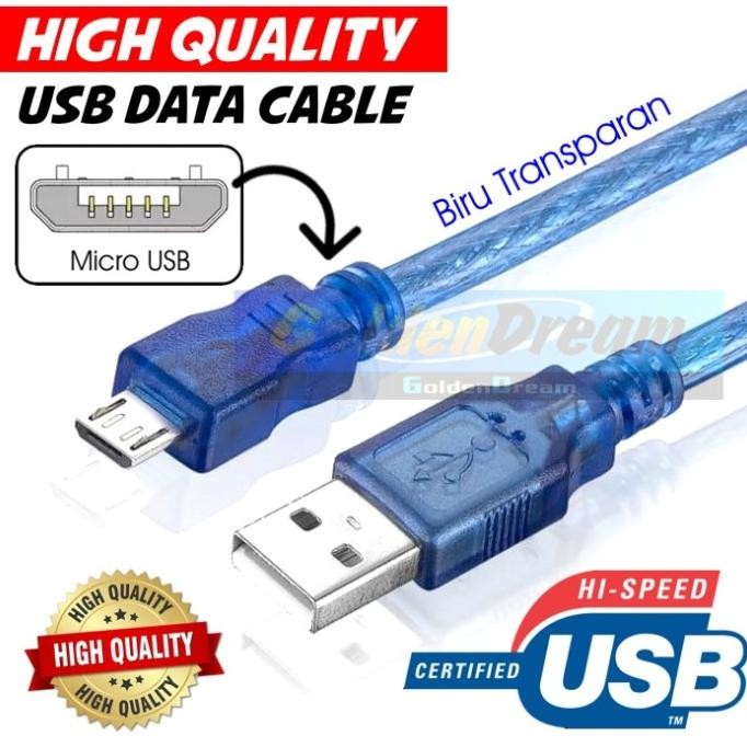 Jual Kabel Data MICRO USB Biru Cable Arduino Leonardo NodeMCU Wemos DUE ...